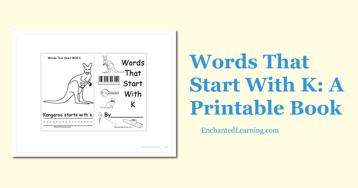 Words That Start With K: A Printable Book - Enchanted Learning