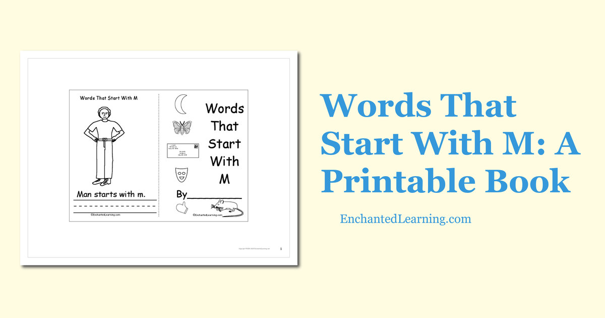 Words That Start With M: A Printable Book - Enchanted Learning