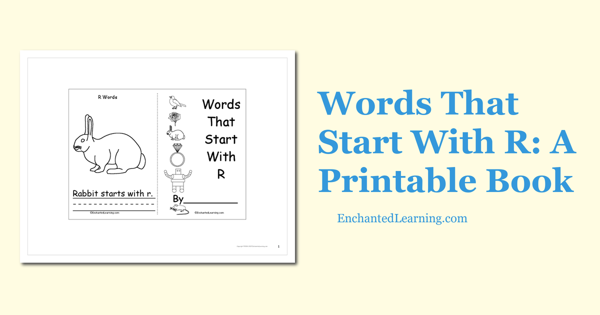 Words That Start With R: A Printable Book - Enchanted Learning