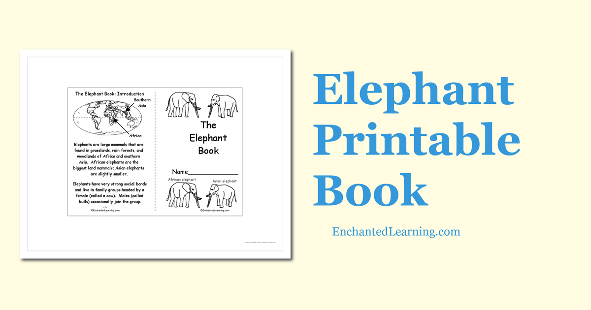 Elephant Printable Book - Enchanted Learning