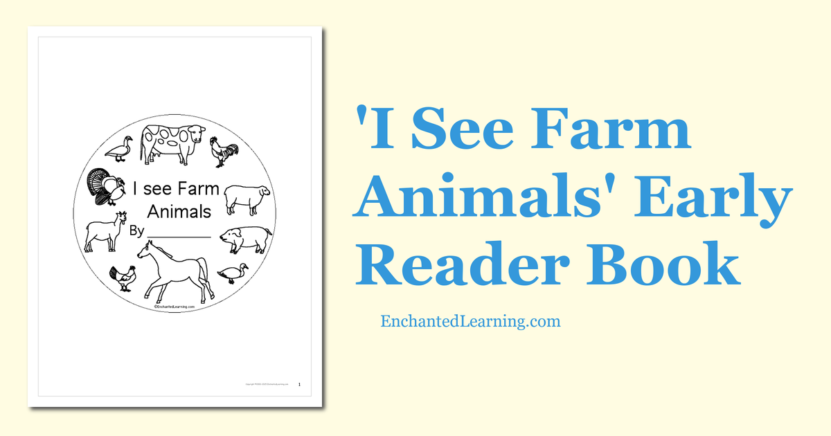 'I See Farm Animals' Early Reader Book - Enchanted Learning