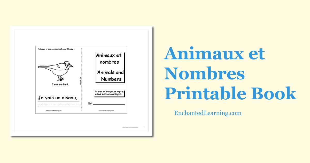Animaux et Nombres Printable Book - Enchanted Learning