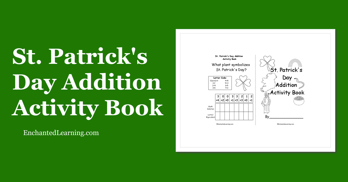 St. Patrick's Day Addition Activity Book - Enchanted Learning