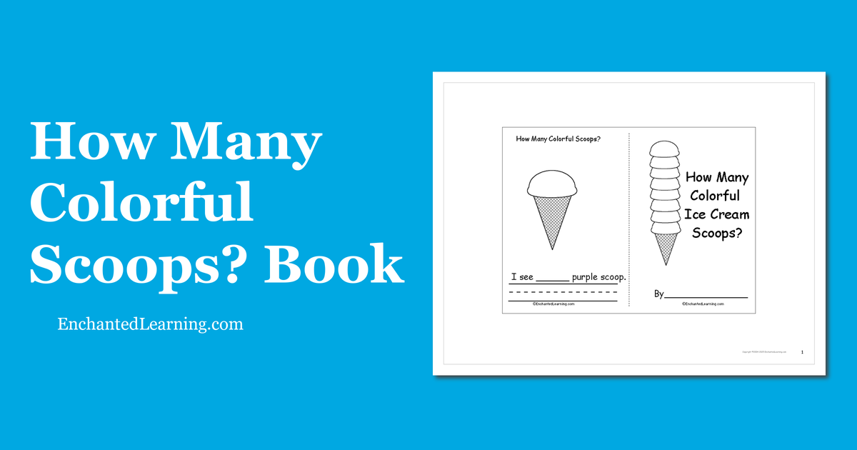 How Many Colorful Scoops? Book - Enchanted Learning