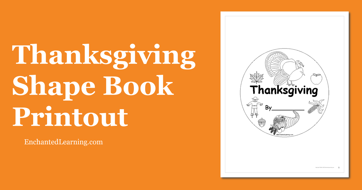 Thanksgiving Shape Book Printout - Enchanted Learning