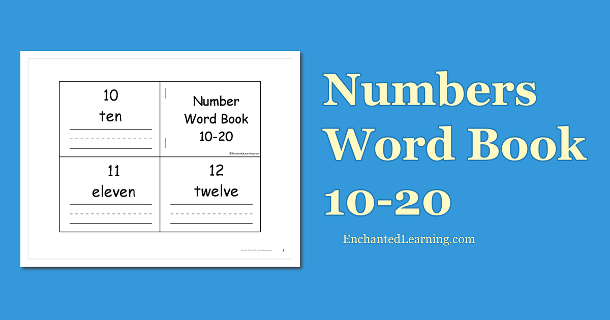 Numbers Word Book 10-20 - Enchanted Learning