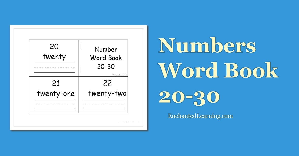 Numbers Word Book 20-30 - Enchanted Learning