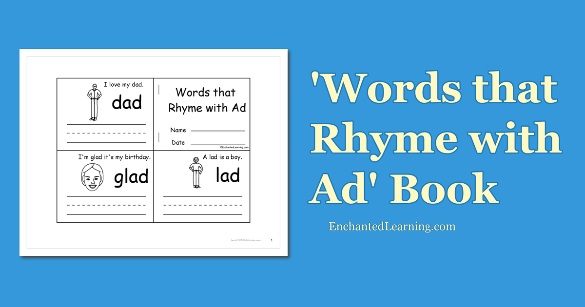 'Words that Rhyme with Ad' Book - Enchanted Learning