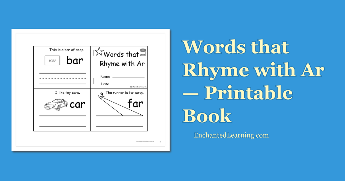 Words that Rhyme with Ar — Printable Book - Enchanted Learning