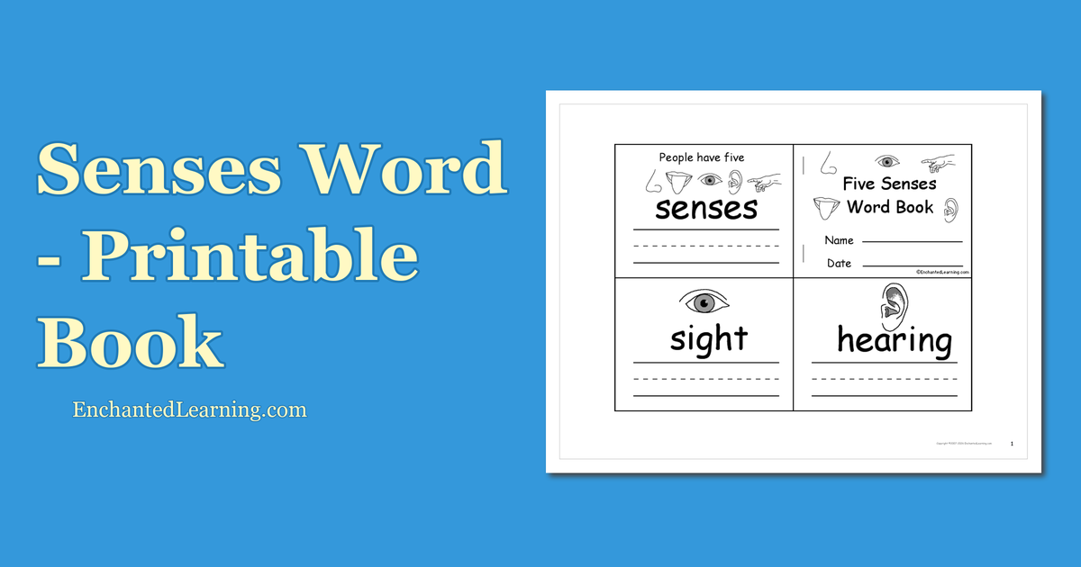 Senses Word - Printable Book - Enchanted Learning