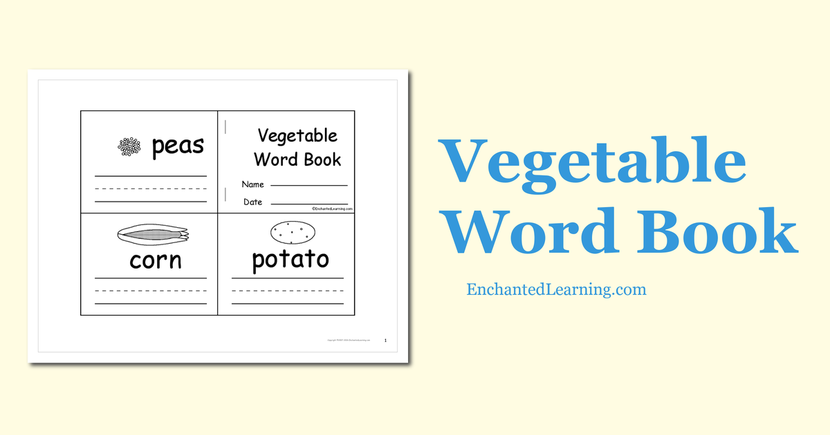 Vegetable Word Book - Enchanted Learning