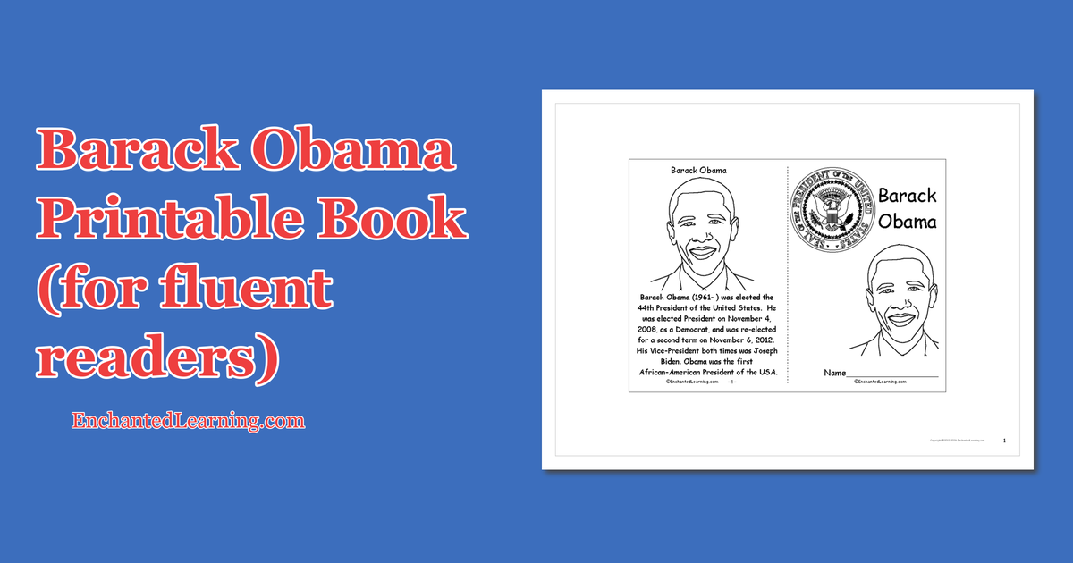 Barack Obama Printable Book (for fluent readers) - Enchanted Learning