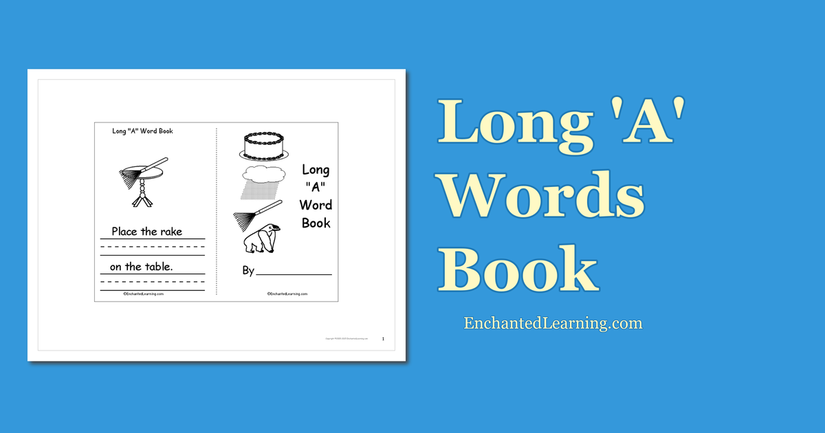 Long 'A' Words Book - Enchanted Learning