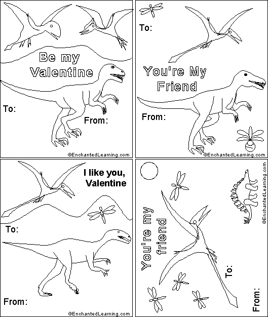 Dinosaur Valentine Cards - EnchantedLearning.com