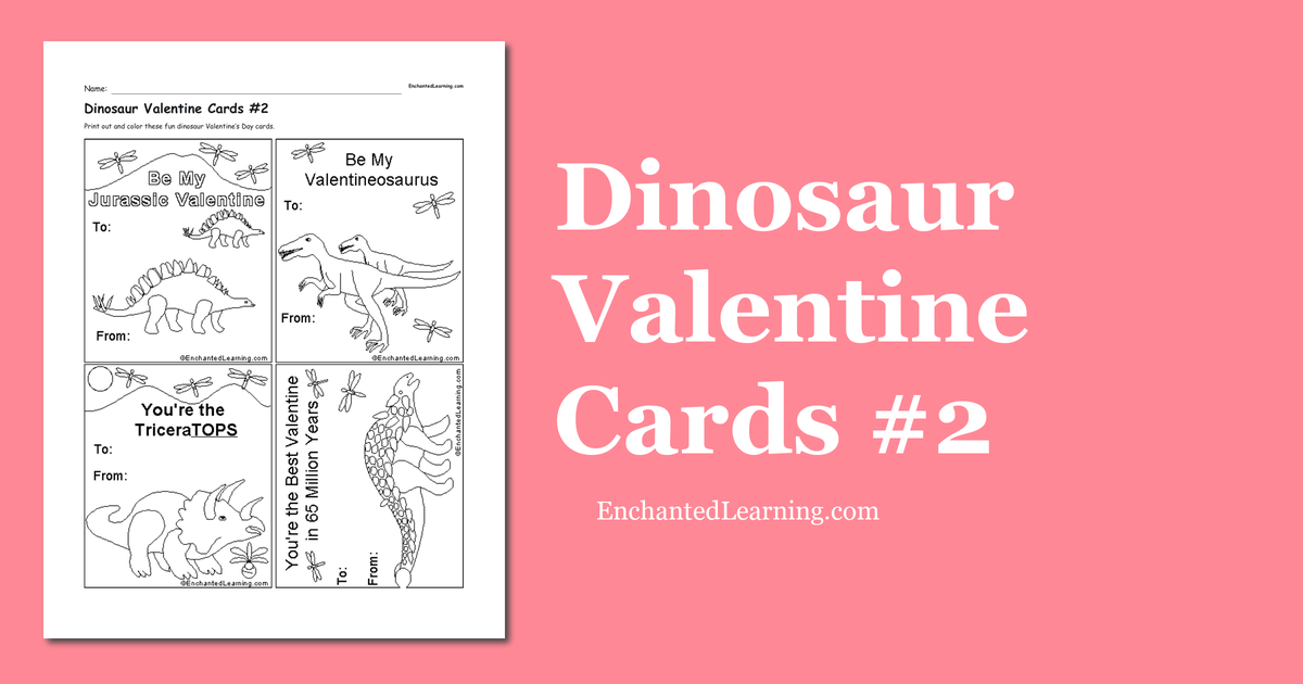 Dinosaur Valentine Cards #2 - Enchanted Learning