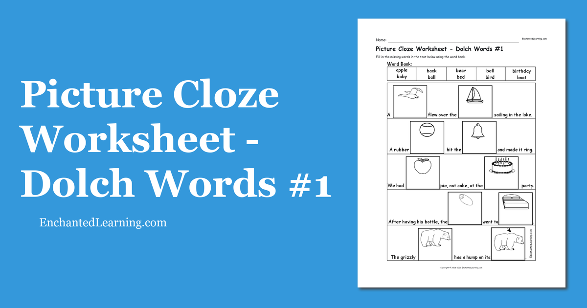 Dolch Sight Words Cloze Worksheets