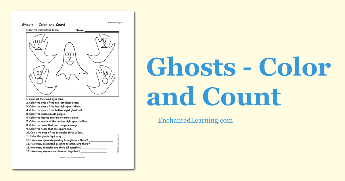 Ghosts - Color and Count - Enchanted Learning