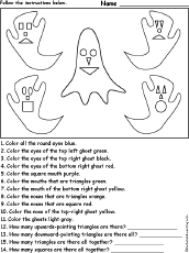 Ghosts - Color and Count: EnchantedLearning.com