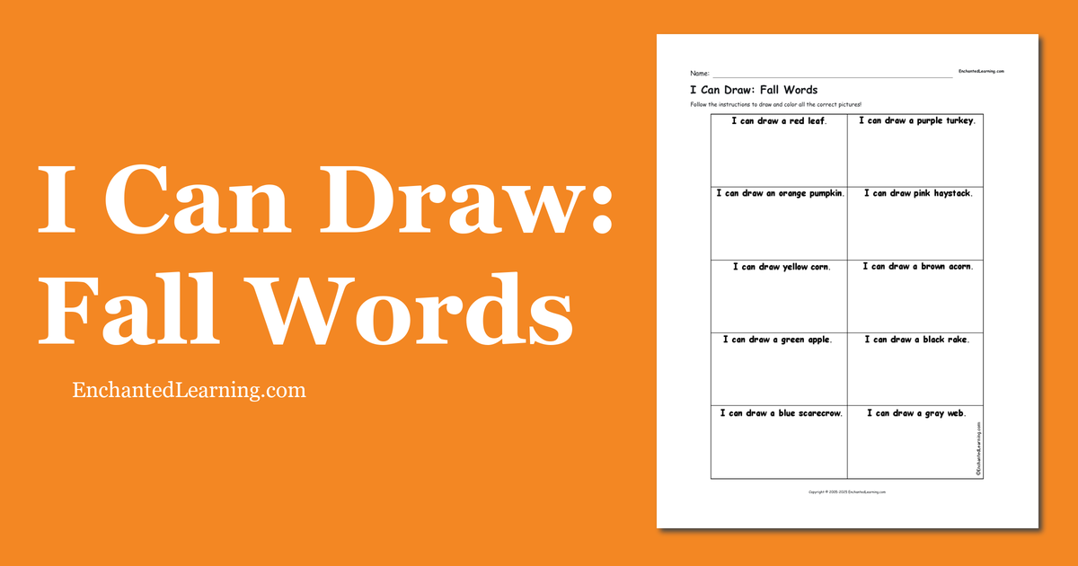 I Can Draw: Fall Words - Enchanted Learning