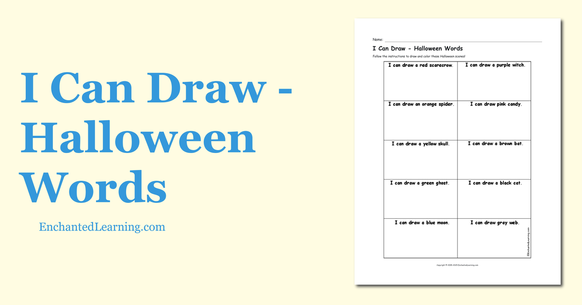 I Can Draw - Halloween Words - Enchanted Learning
