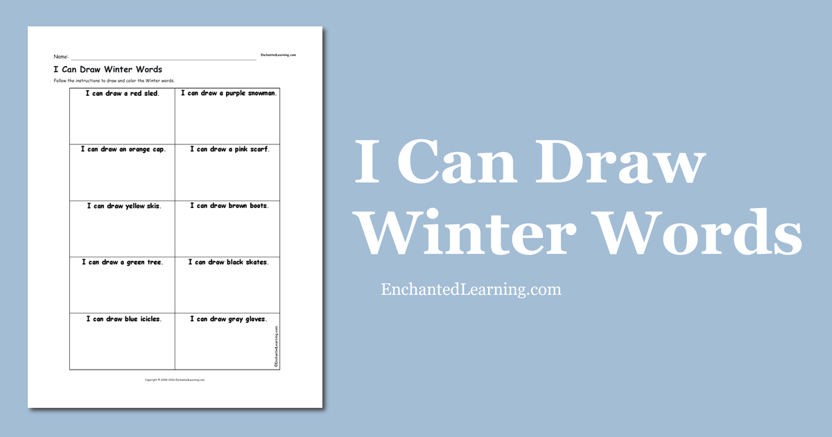 I Can Draw Winter Words - Enchanted Learning