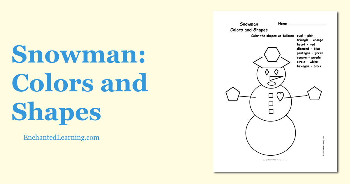 Snowman: Colors and Shapes - Enchanted Learning