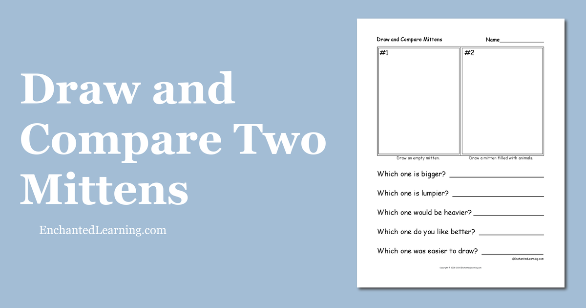 Draw and Compare Two Mittens - Enchanted Learning
