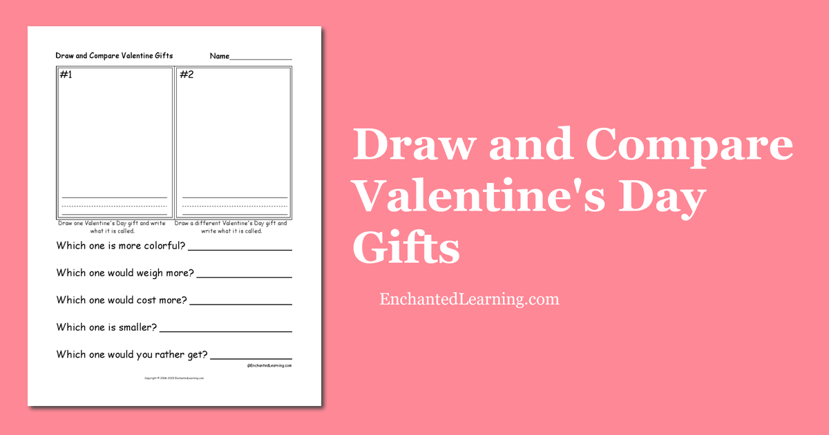 Draw and Compare Valentine's Day Gifts - Enchanted Learning
