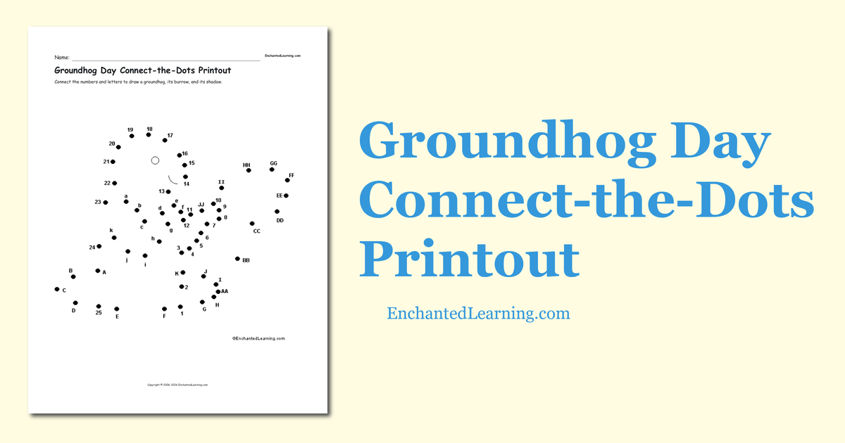 Groundhog Day Connect-the-Dots Printout - Enchanted Learning