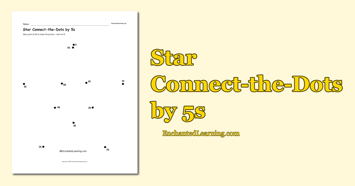 Star Connect-the-Dots by 5s - Enchanted Learning