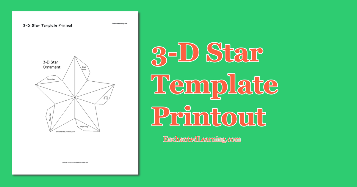 3-D Star Template Printout - Enchanted Learning