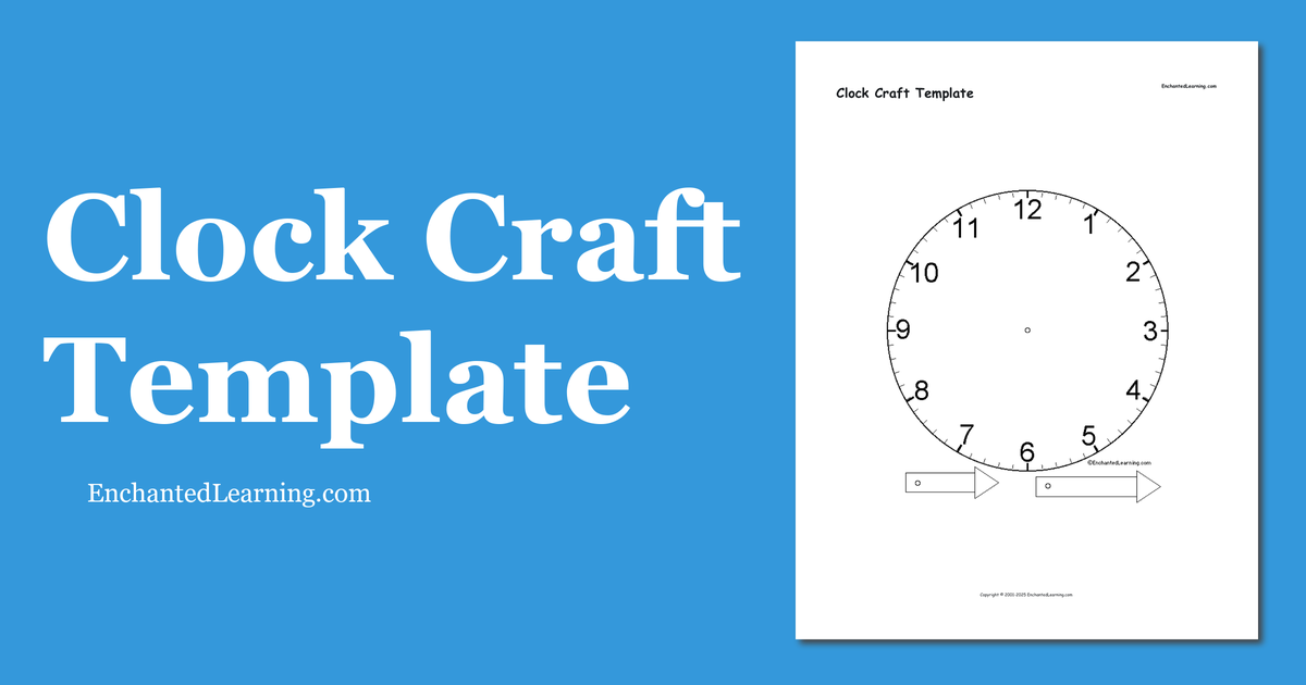 Clock Craft Template - Enchanted Learning