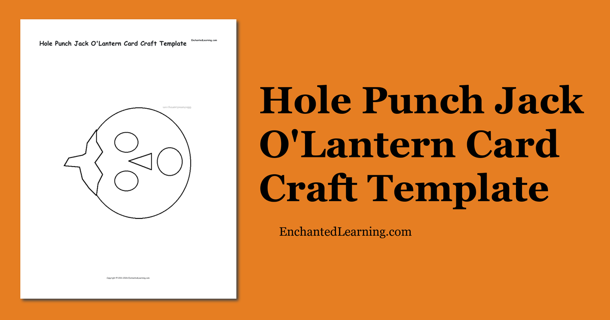 Hole Punch Jack O'Lantern Card Craft Template - Enchanted Learning
