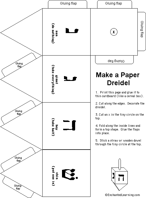 Dreidel Craft Template Enchanted Learning Software