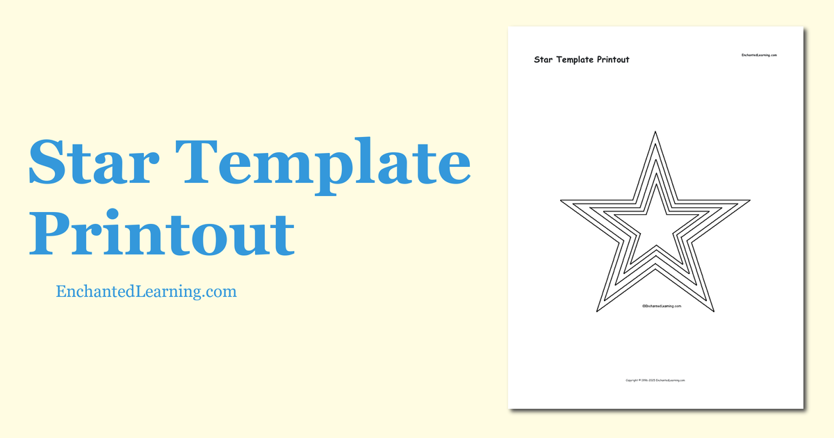 Star Template Printout - Enchanted Learning