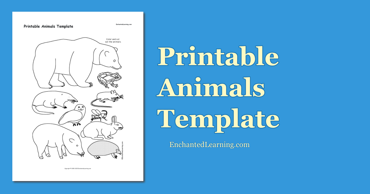 Printable Animals Template - Enchanted Learning