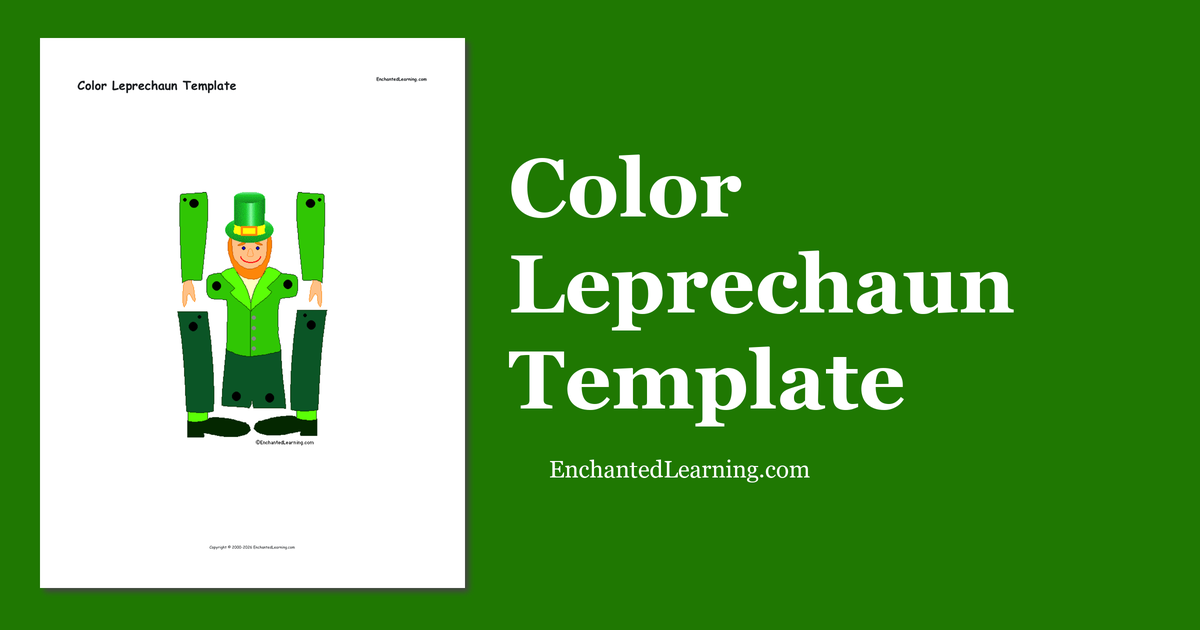 Color Leprechaun Template - Enchanted Learning