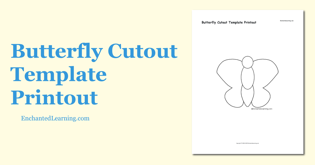Butterfly Cutout Template Printout - Enchanted Learning