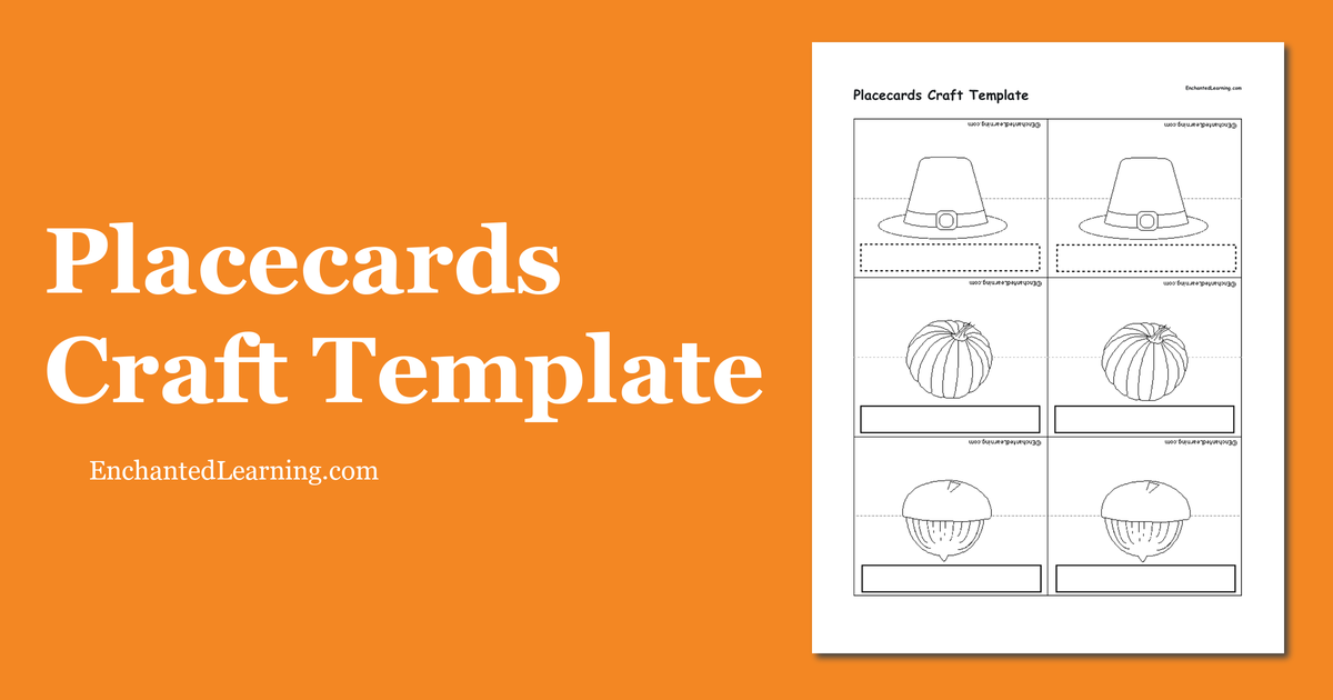 Placecards Craft Template - Enchanted Learning