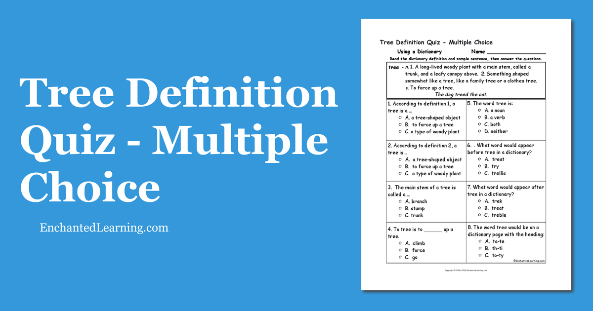 Tree Definition Quiz - Multiple Choice - Enchanted Learning