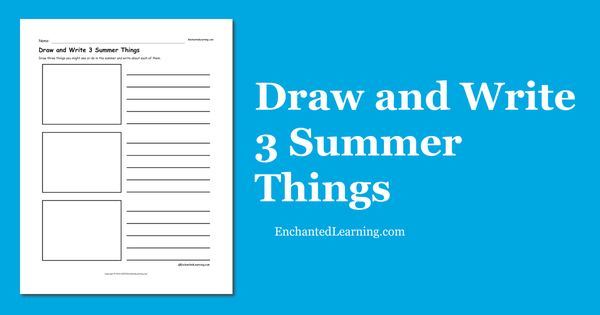 Draw and Write 3 Summer Things - Enchanted Learning