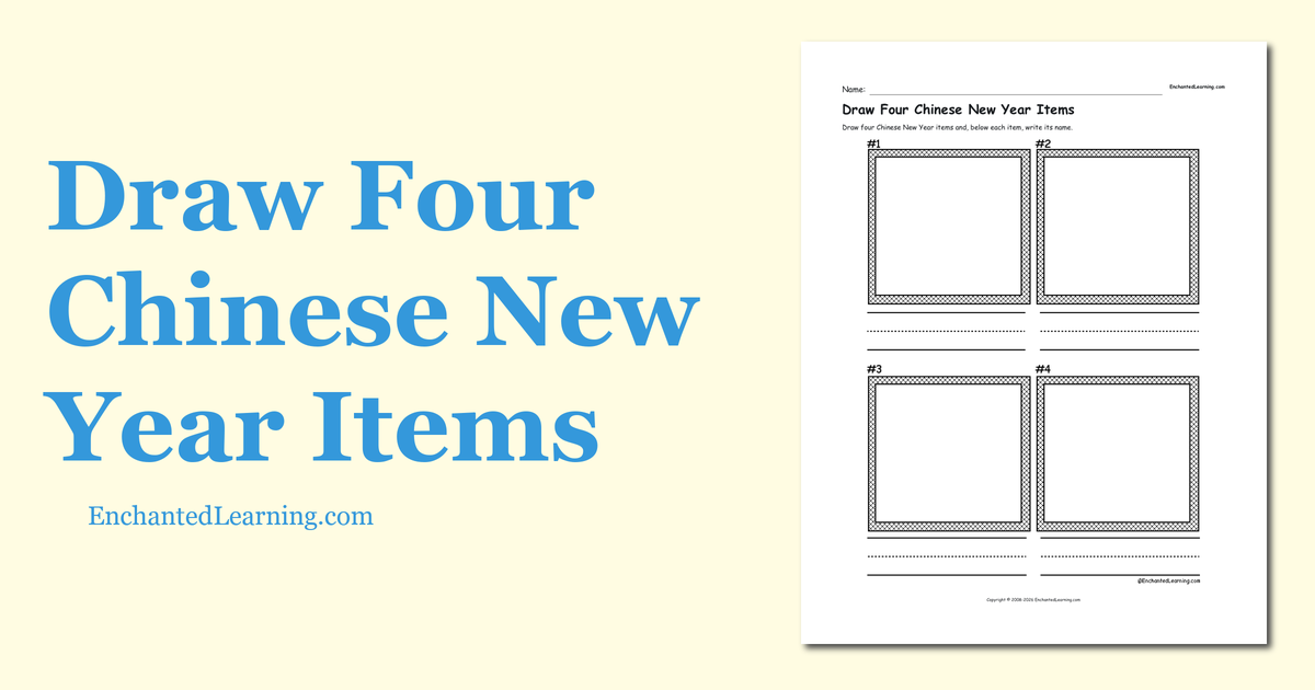 Draw Four Chinese New Year Items - Enchanted Learning