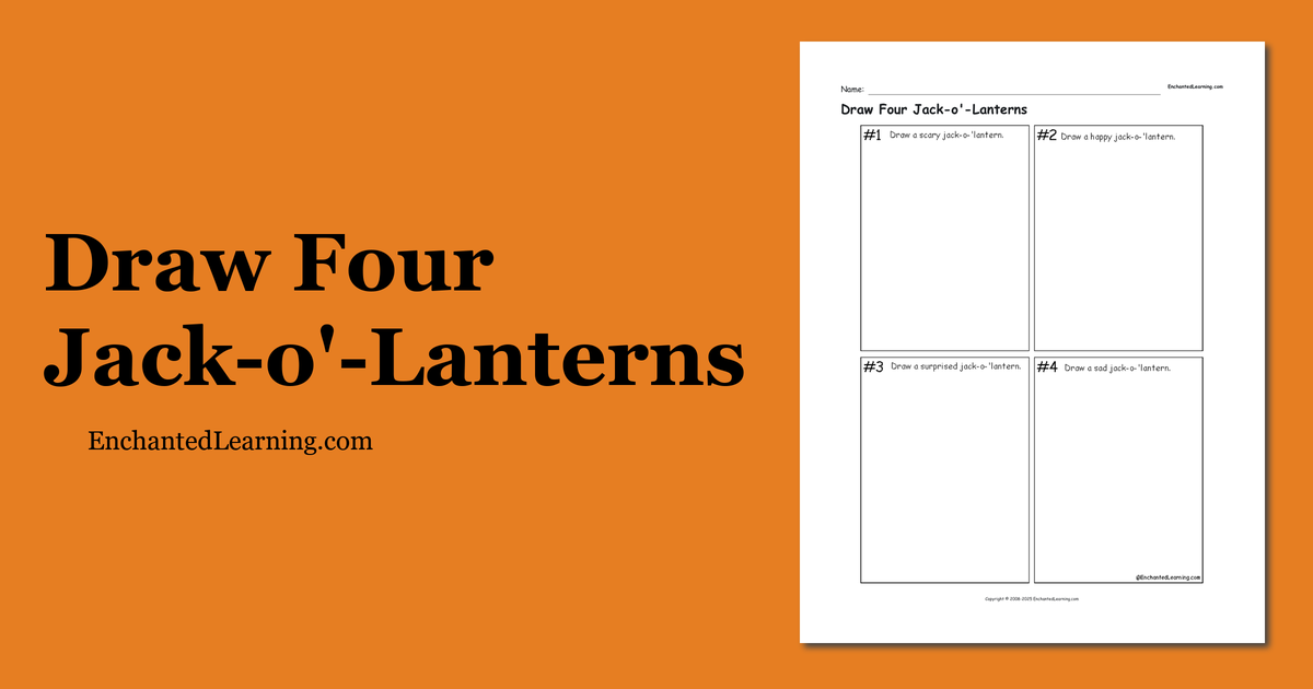 Draw Four Jack-o'-Lanterns - Enchanted Learning