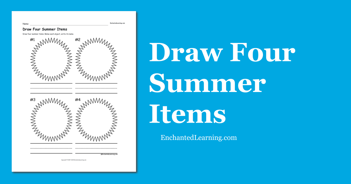 Draw Four Summer Items - Enchanted Learning