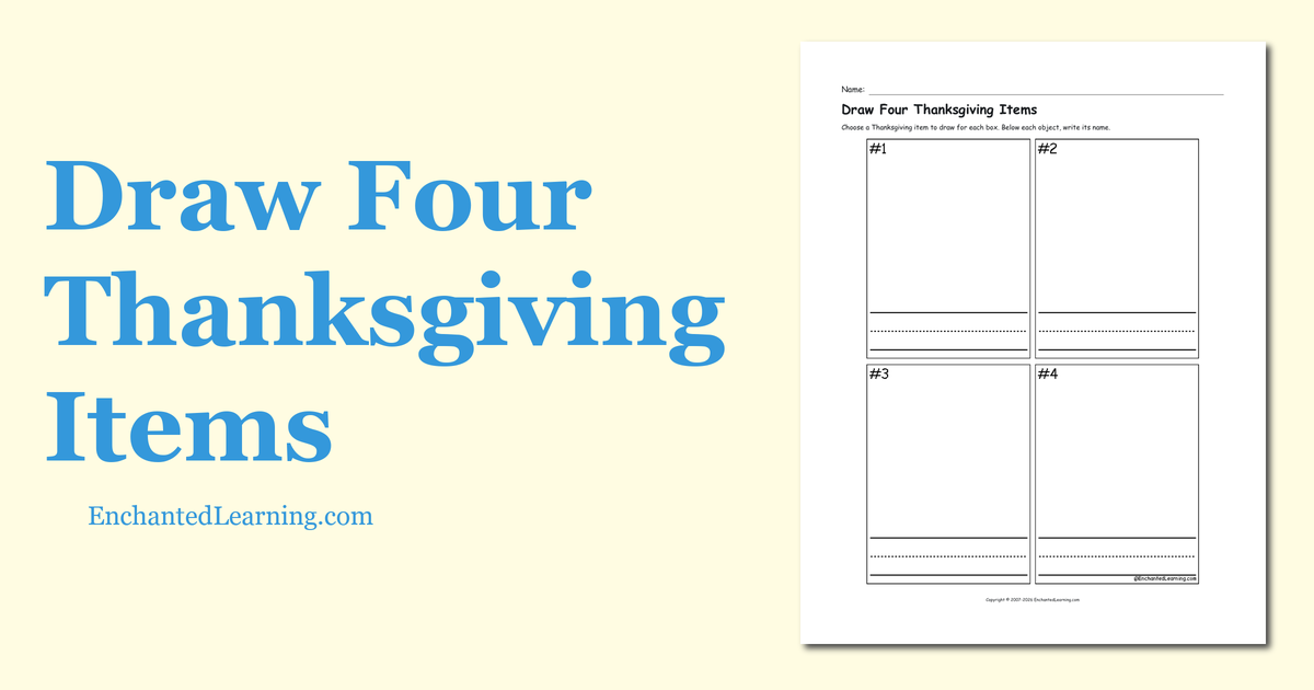 Draw Four Thanksgiving Items - Enchanted Learning