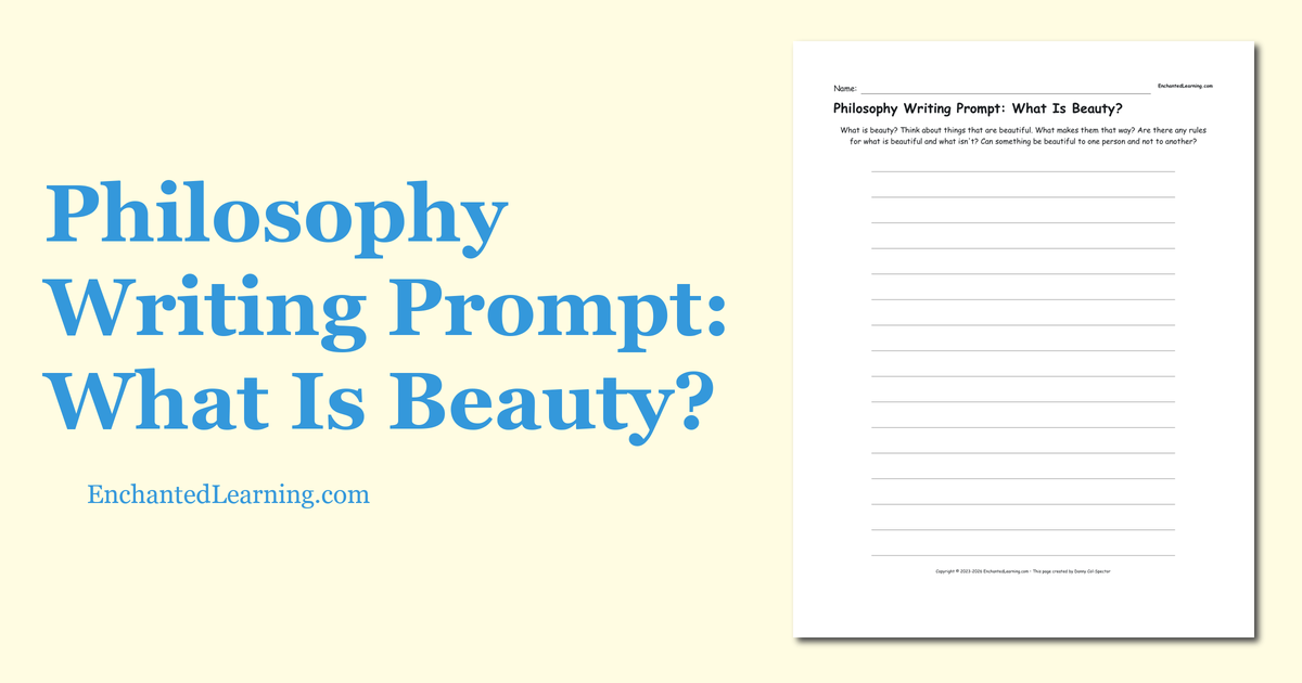Philosophy Writing Prompt: What Is Beauty? - Enchanted Learning