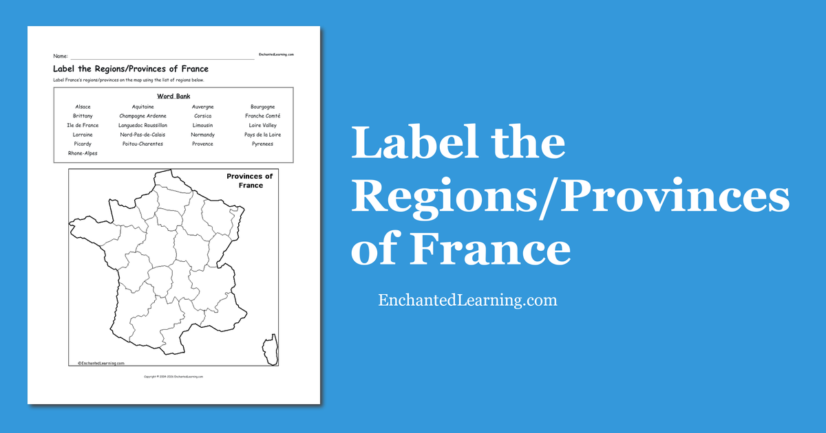 Label the Regions/Provinces of France - Enchanted Learning