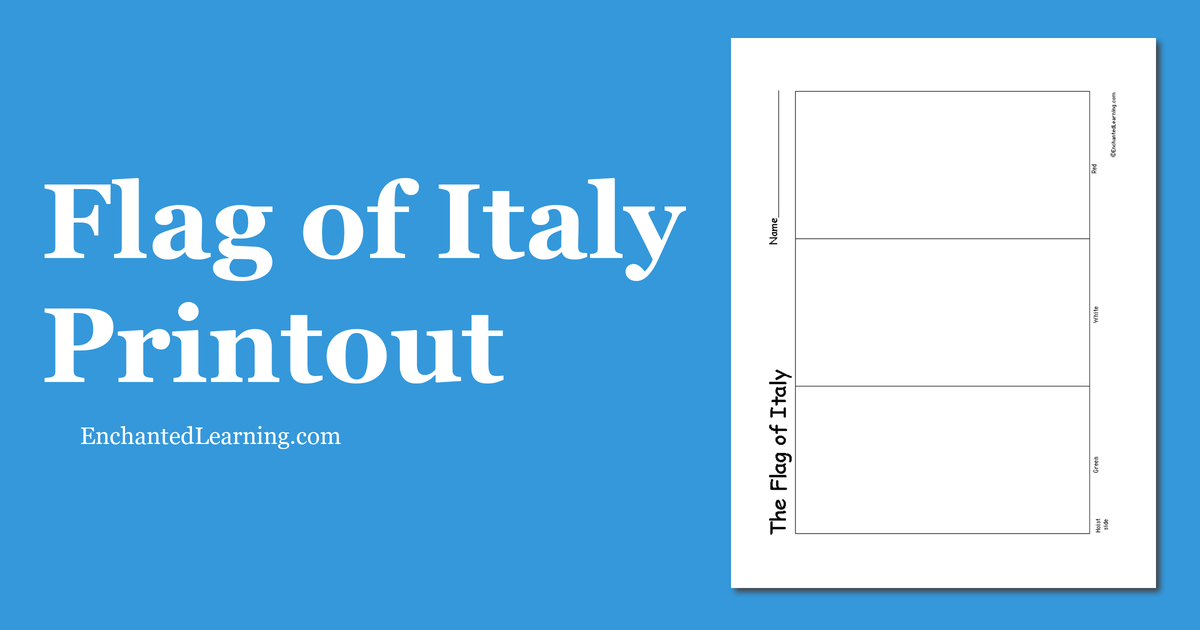 Flag of Italy Printout - Enchanted Learning