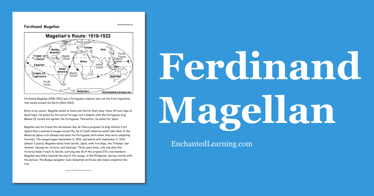 Magellan Map/Information Printout - Enchanted Learning