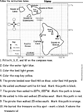 Pirate Map - Follow the Instructions: EnchantedLearning.com